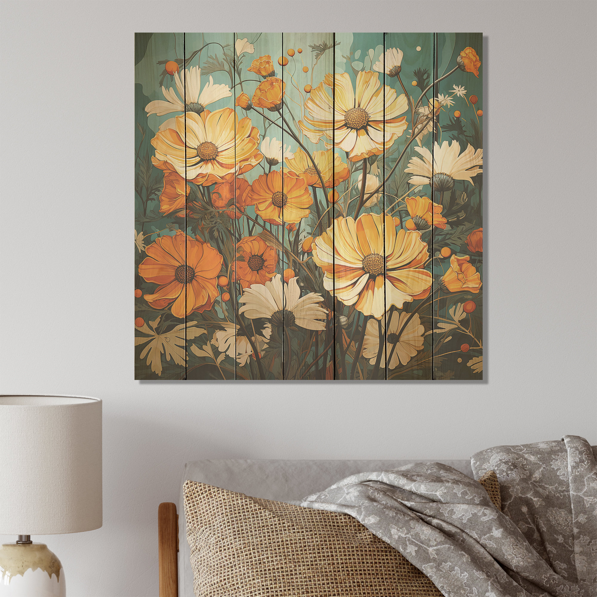 Winston Porter Yellow Marigold Blossom Burst II - Marigold On Wood ...
