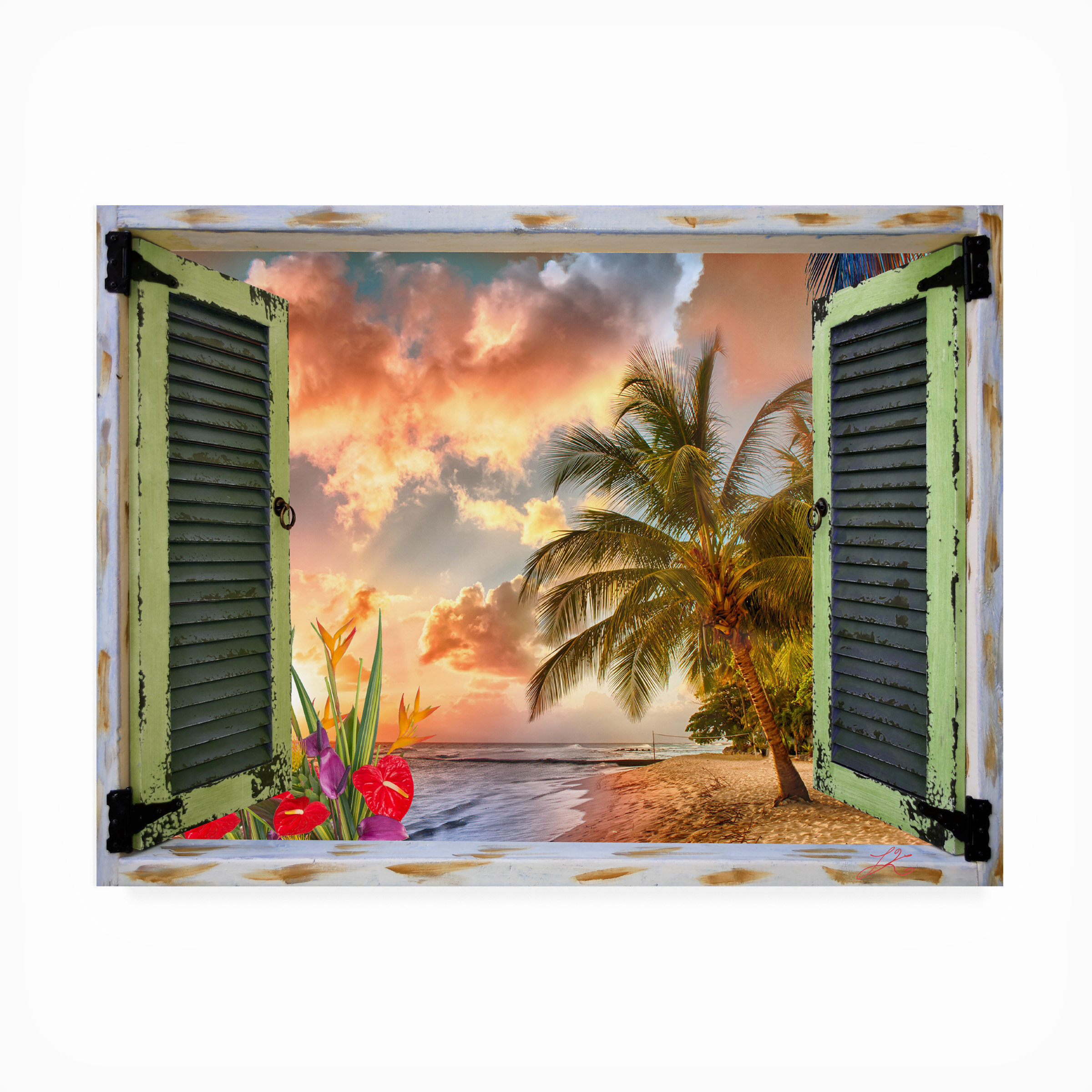 Rosecliff Heights Leo Kelly ''Tropical Window To Paradise IV'' Outdoor ...