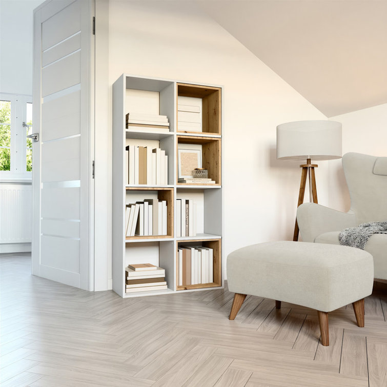 17 Stories Cube Bookcase with 8 Shelves – Premium MDF/Chipboard Cube ...