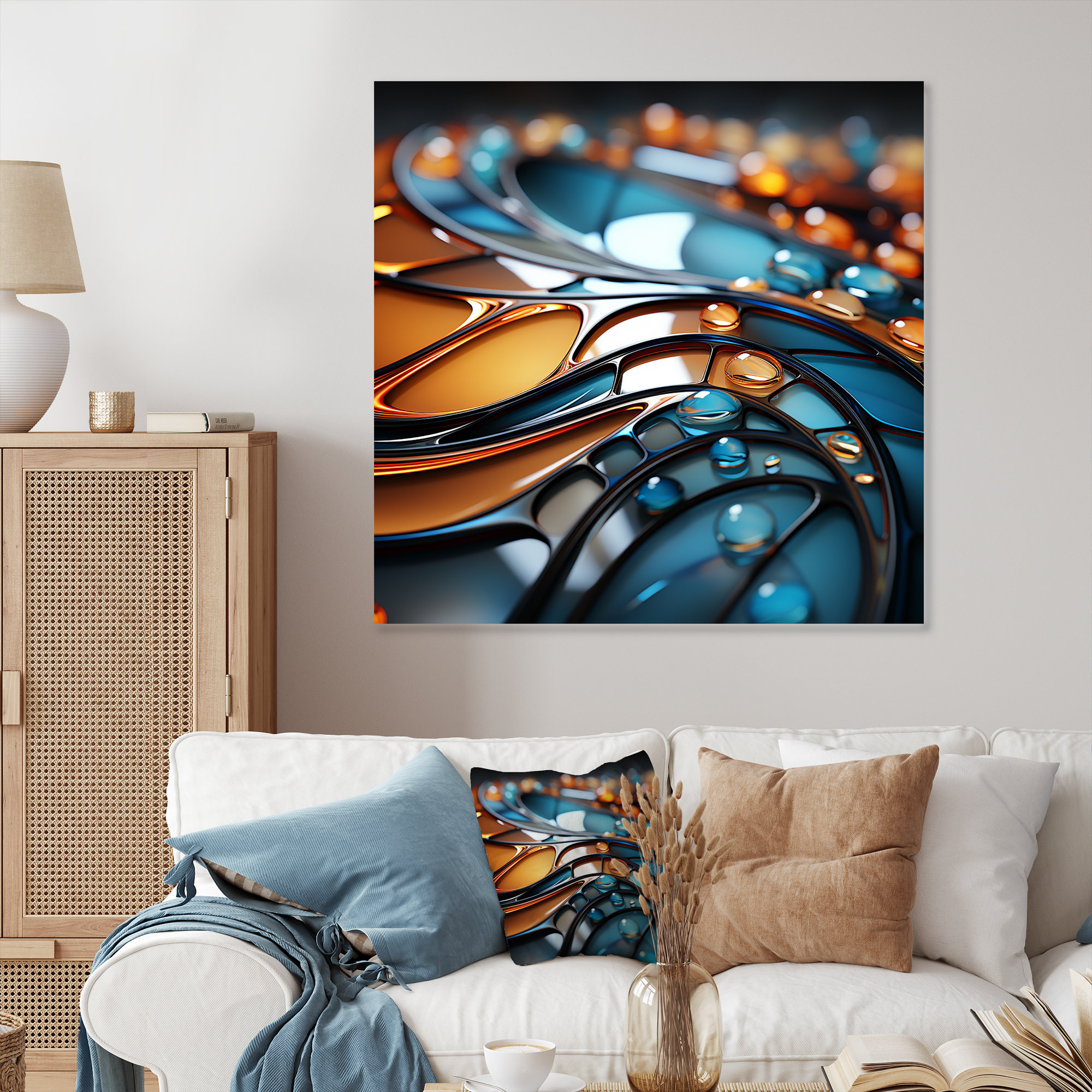 Ivy Bronx Gold And Emerald Fractal Wave II - Fractal Metal Wall Art ...