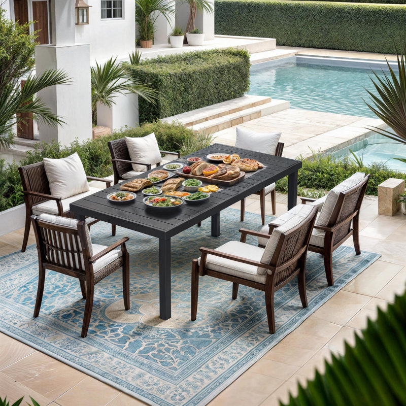 Ebern Designs Sleek & Stackable Outdoor Dining Table | Wayfair