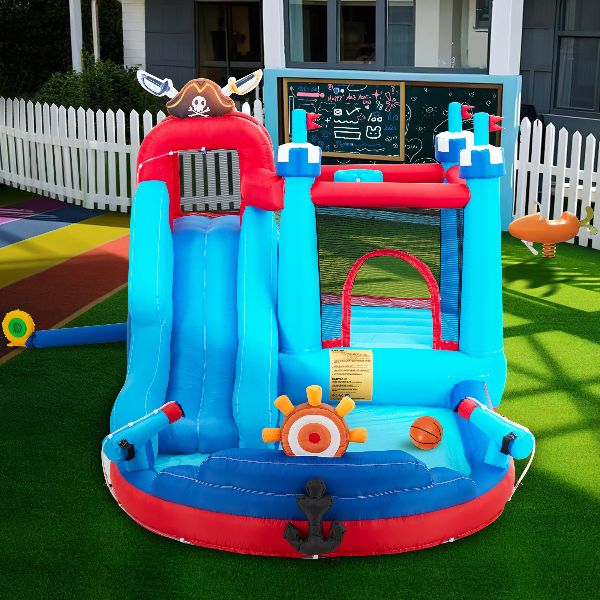 EROMMY Inflatable Bounce House, Bounce House With Water Slide For Kids ...