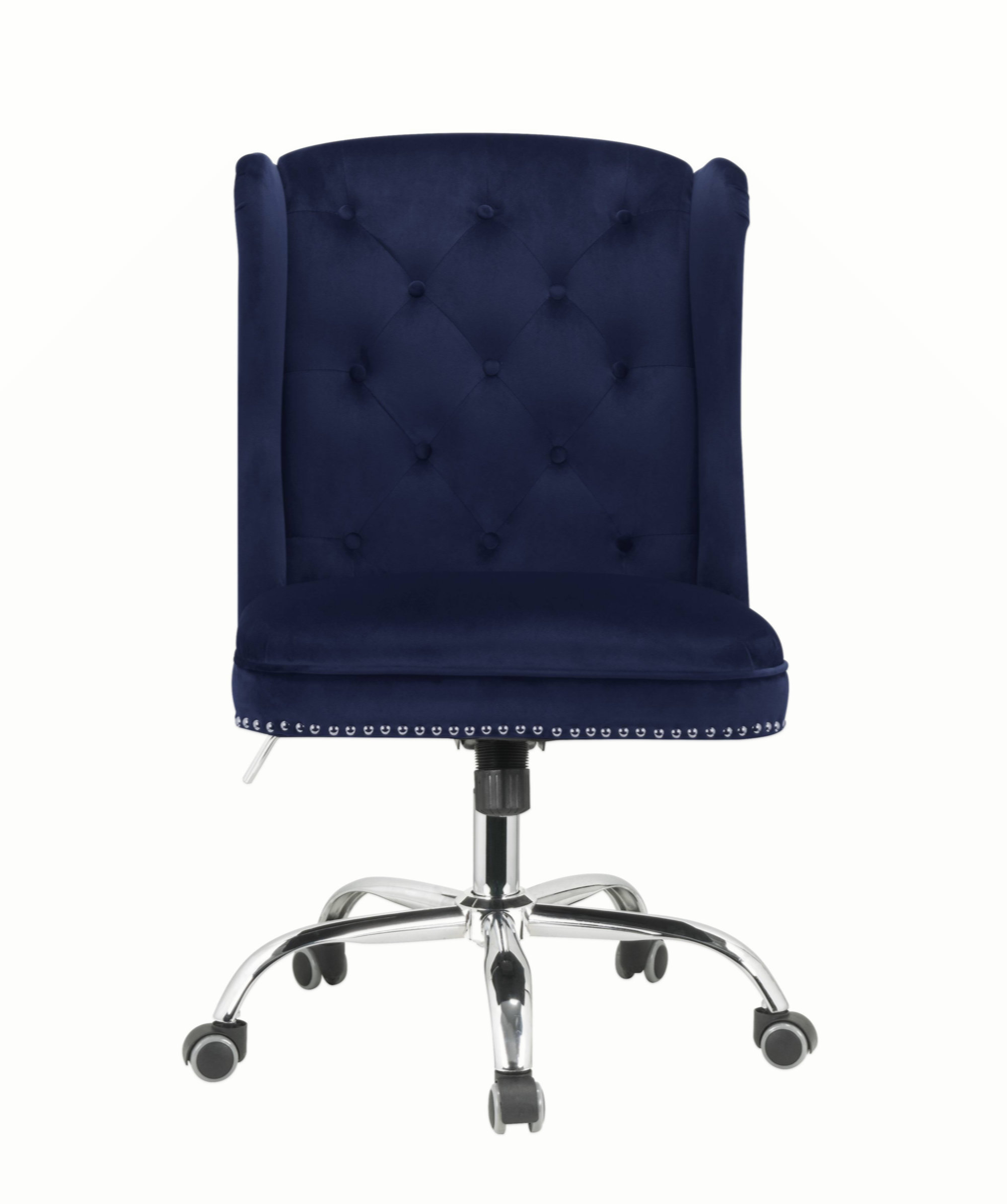 Rosdorf Park Midnight Blue Swivel Office Chair With Wing Back | Wayfair