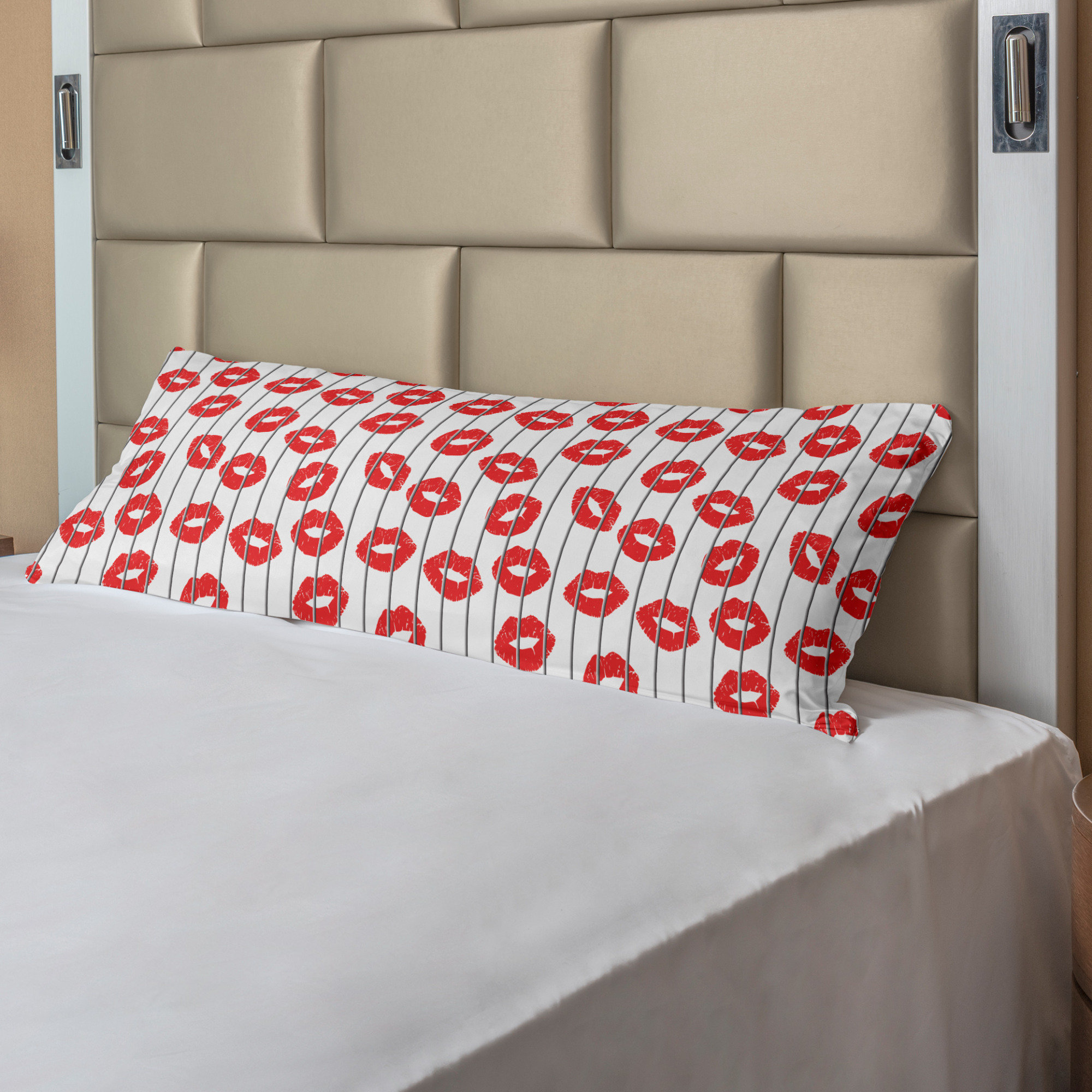 Ambesonne Glamour Body Pillow Case Cover With Zipper, Woman Lips Behind ...
