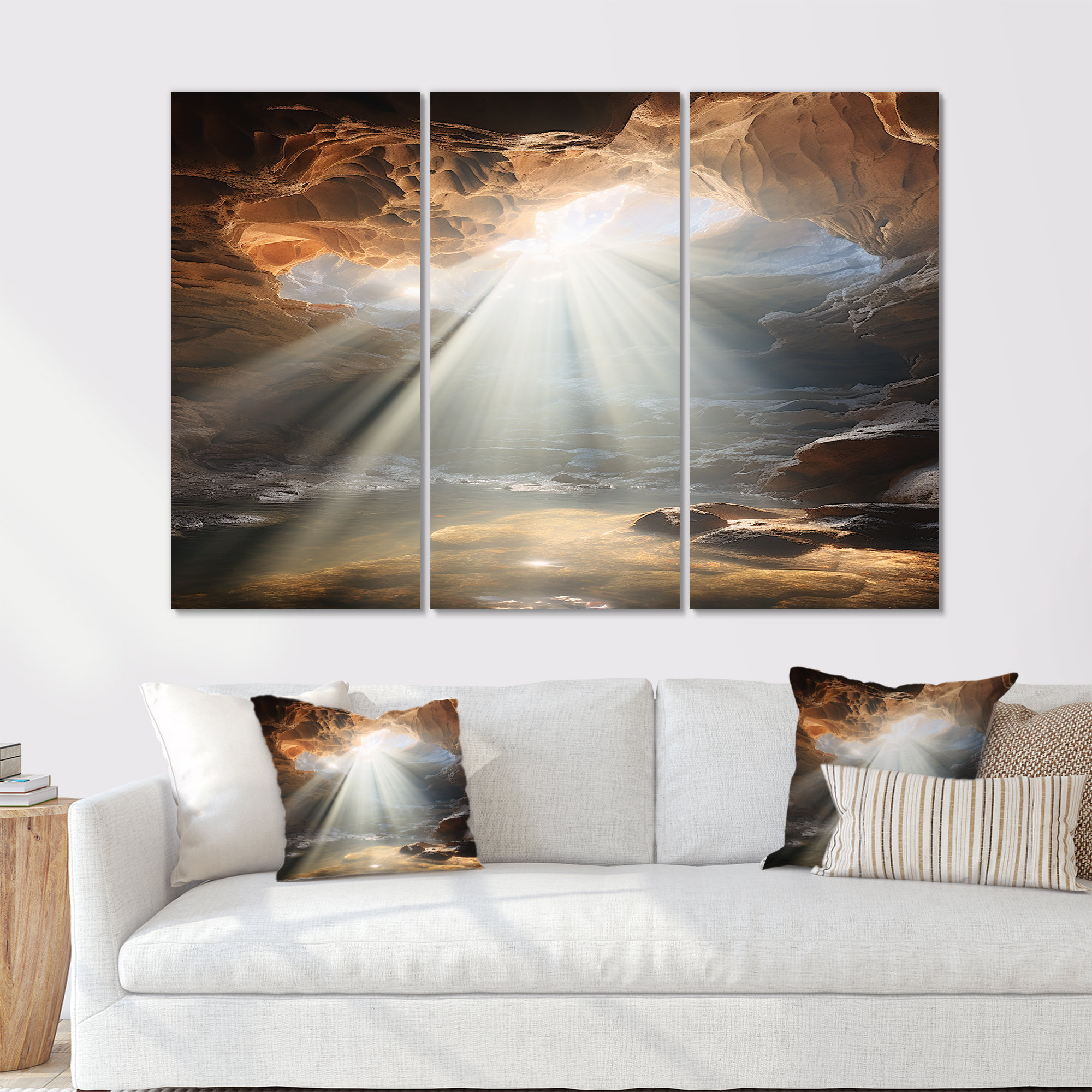 Latitude Run® God Rays Sunshine In The Cave By The Ocean - Landscape ...