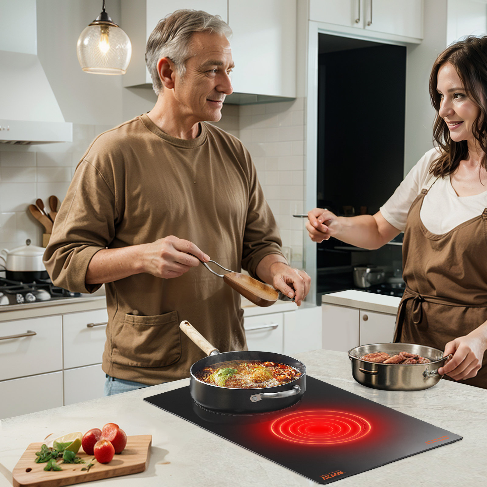 VEVOR Built-in Electric Cooktop Radiant Ceramic Cooktop 2 Burners 20 ...