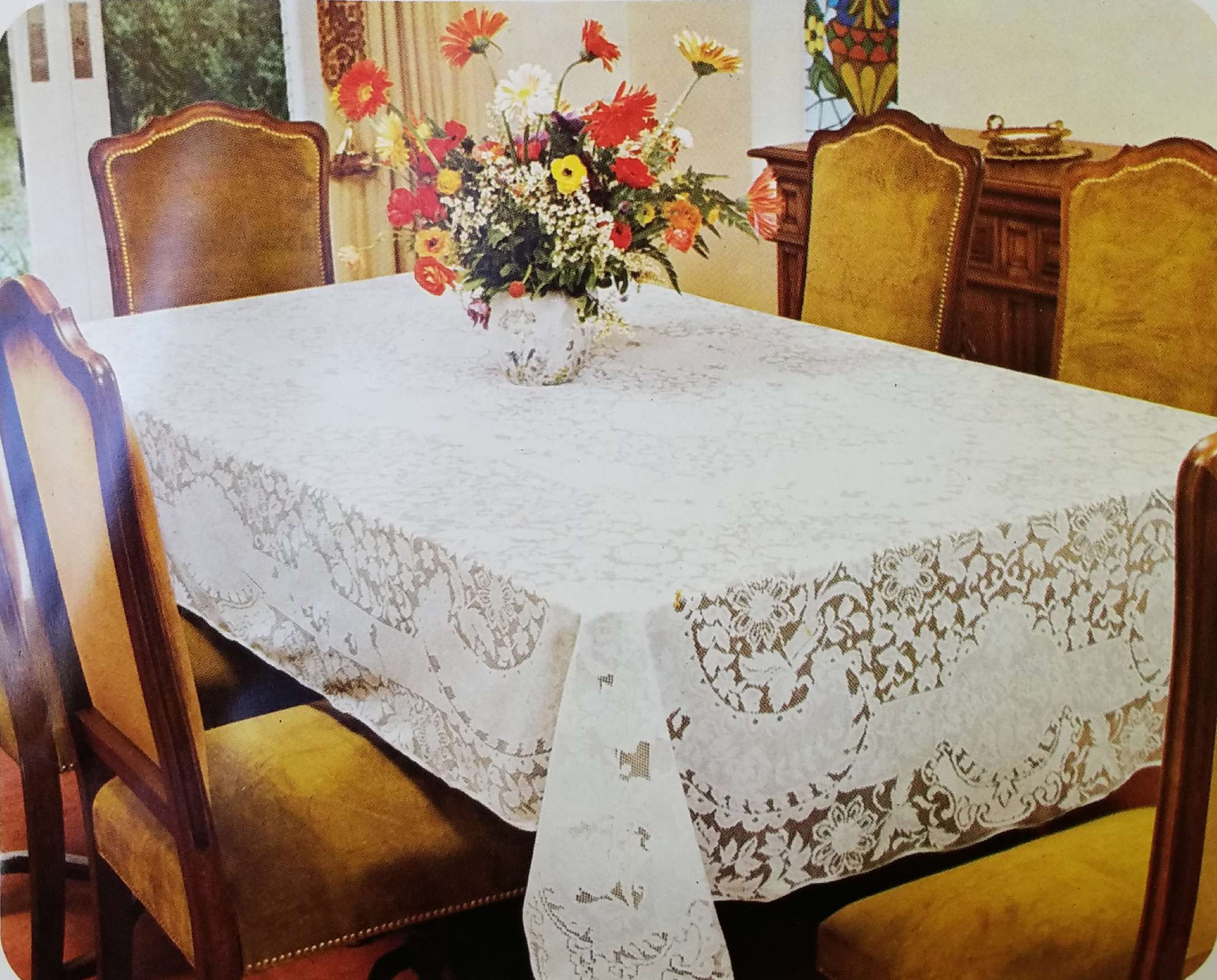 Winston Porter 40 Inch Square Lace Small Table topper or table cover ...