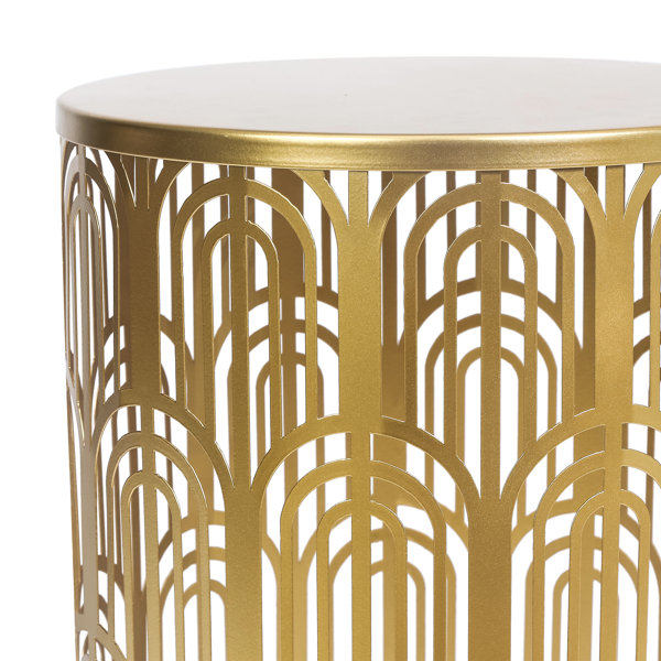 Mercer41 Set Of 2 Hollow-Carved Round Metal End Tables & Reviews | Wayfair