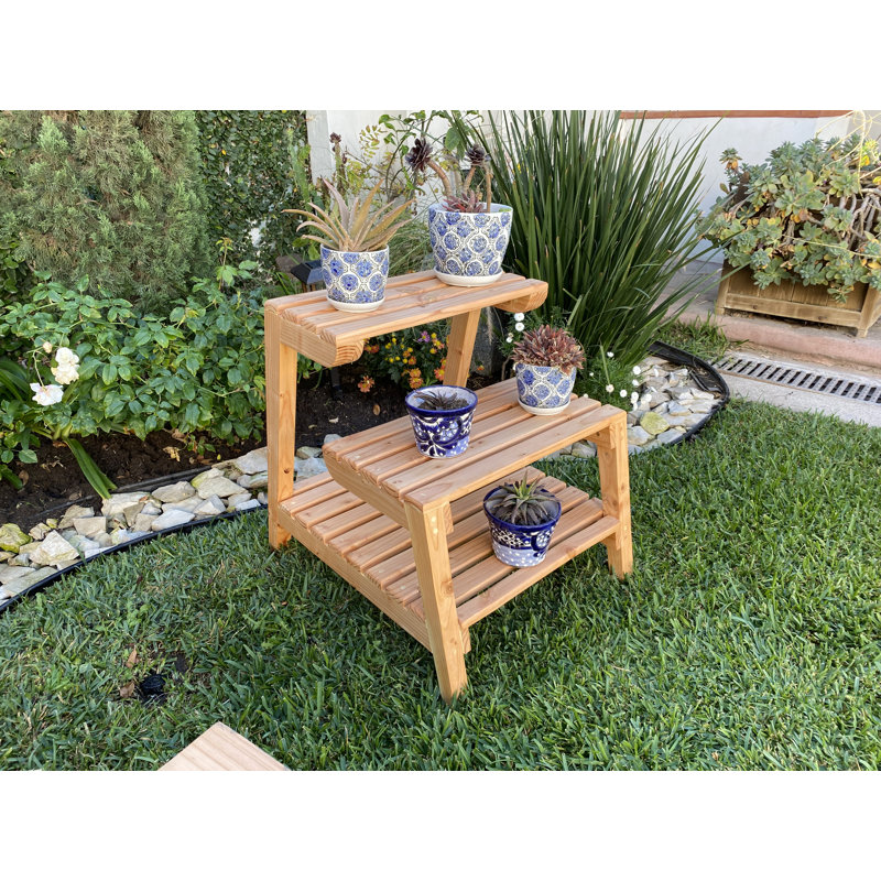 Best Redwood Solid Wood Plant Stand | Wayfair