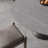 Ivy Bronx Mid-Century Luxurious Gray Sintered Stone Dining Table Wooden ...
