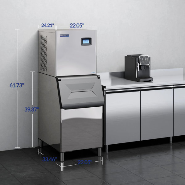 Pakroman 400lbs Daily Production Cube Clear Ice Freestanding Ice Maker ...