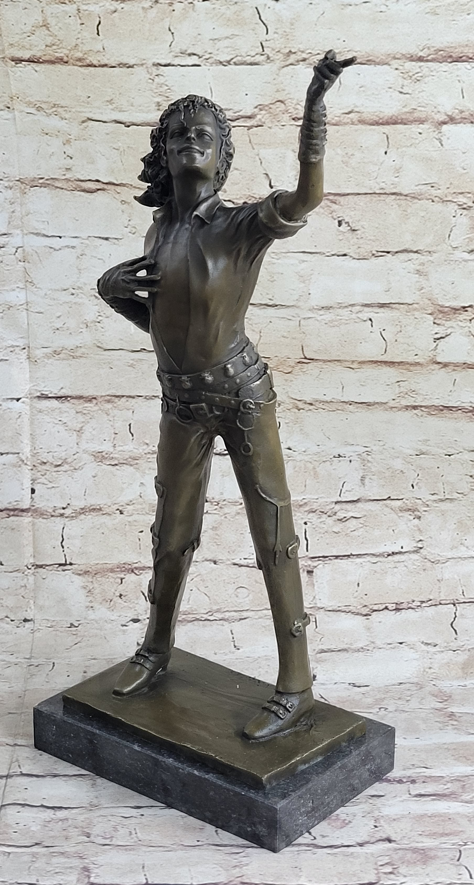 Charlton Home® Handmade Bronze Statue Young Michael Jackson Musician ...