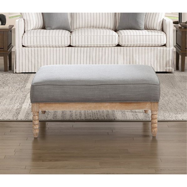 Winston Porter Abuzar 41.5" Traditional Textured Ottoman with Stylish ...