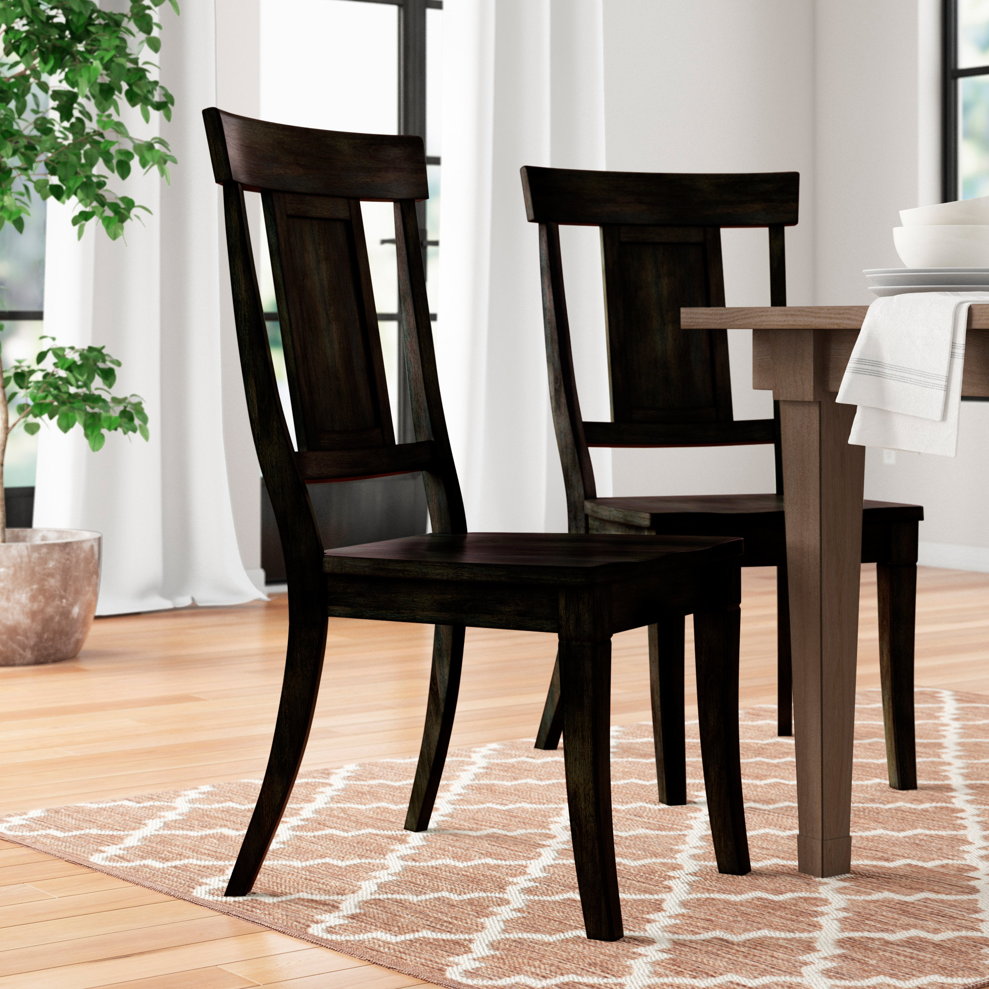 Three Posts™ Fortville Solid Wood Side Chair & Reviews | Wayfair