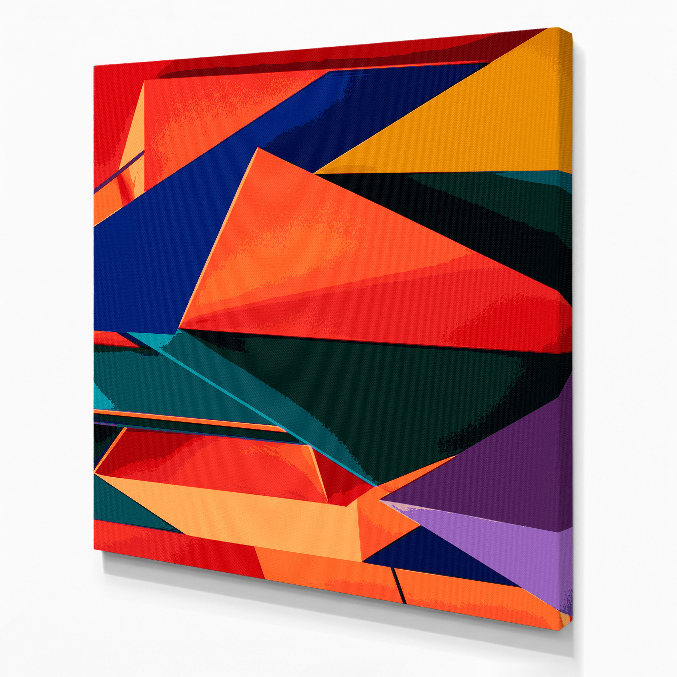 Ivy Bronx Geometric Abstraction 53 Orange Canvas Wall Art | Wayfair