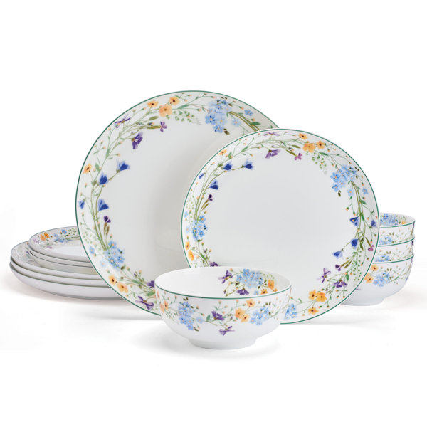 Mikasa Quinn 12-Piece Bone China Dinnerware Set, Service for 4 ...