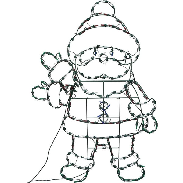 ProductWorks 48 In Pro-Line LED Animation Waving Santa Christmas Yard ...