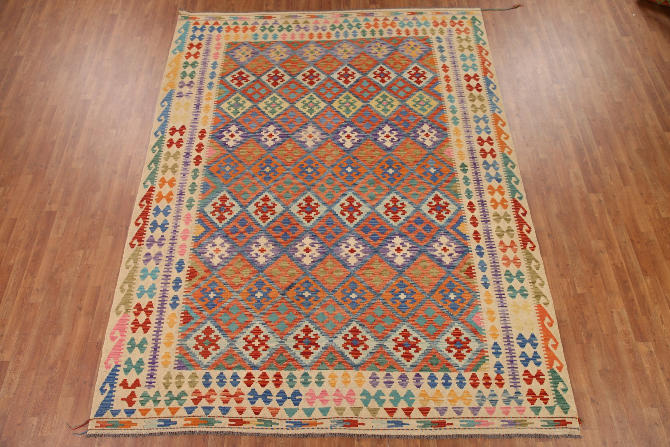 Dakota Fields Geometric Kilim Oriental Area Rug 8x11 | Wayfair