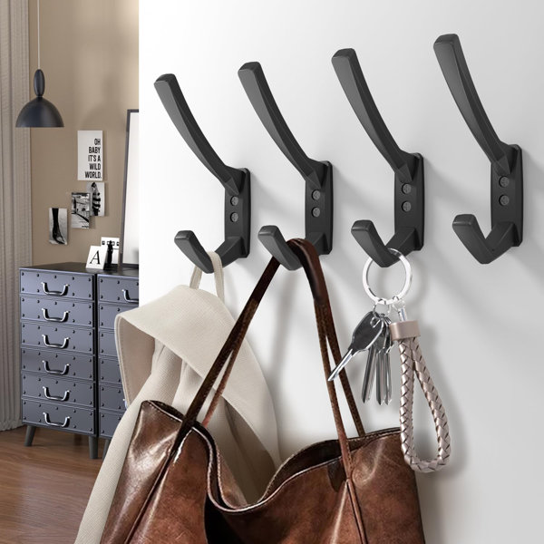 FEIYAN Heavy Duty Wall Hooks, 5.7 Inch Large Coat Hooks, 6 Packs Matte ...