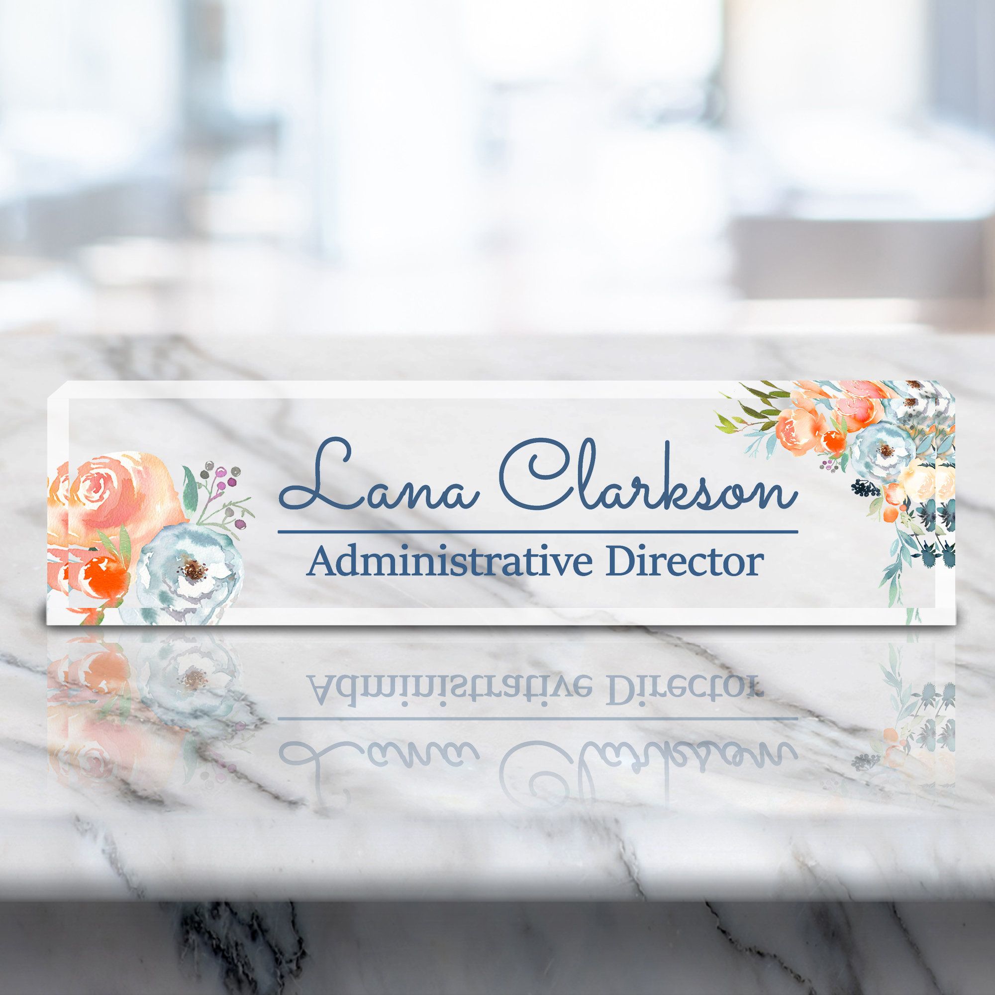 East Urban Home Personalized Floral Name Plate | Wayfair