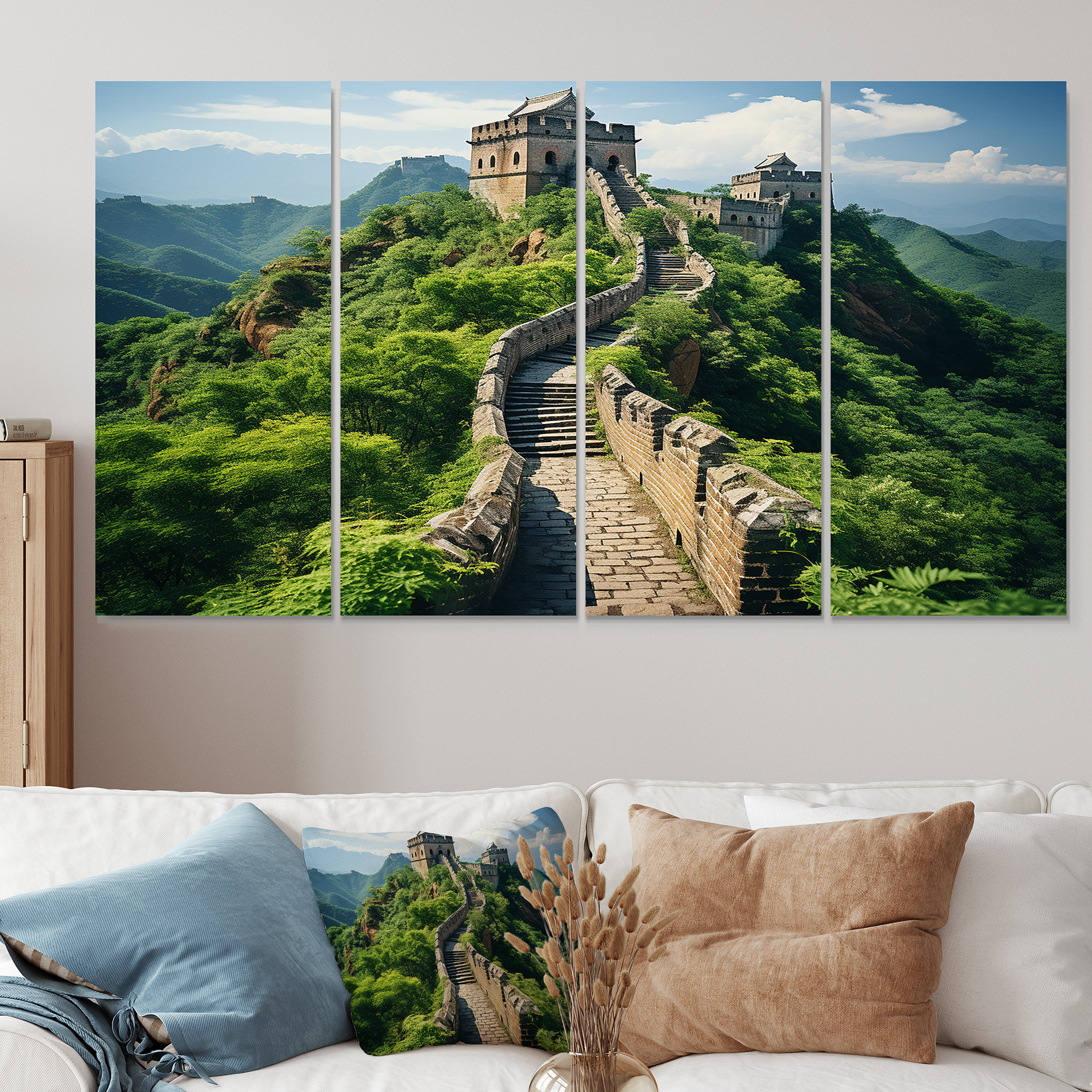 Ebern Designs Great Wall Of China Panorama - China 4 Piece Wall Art ...