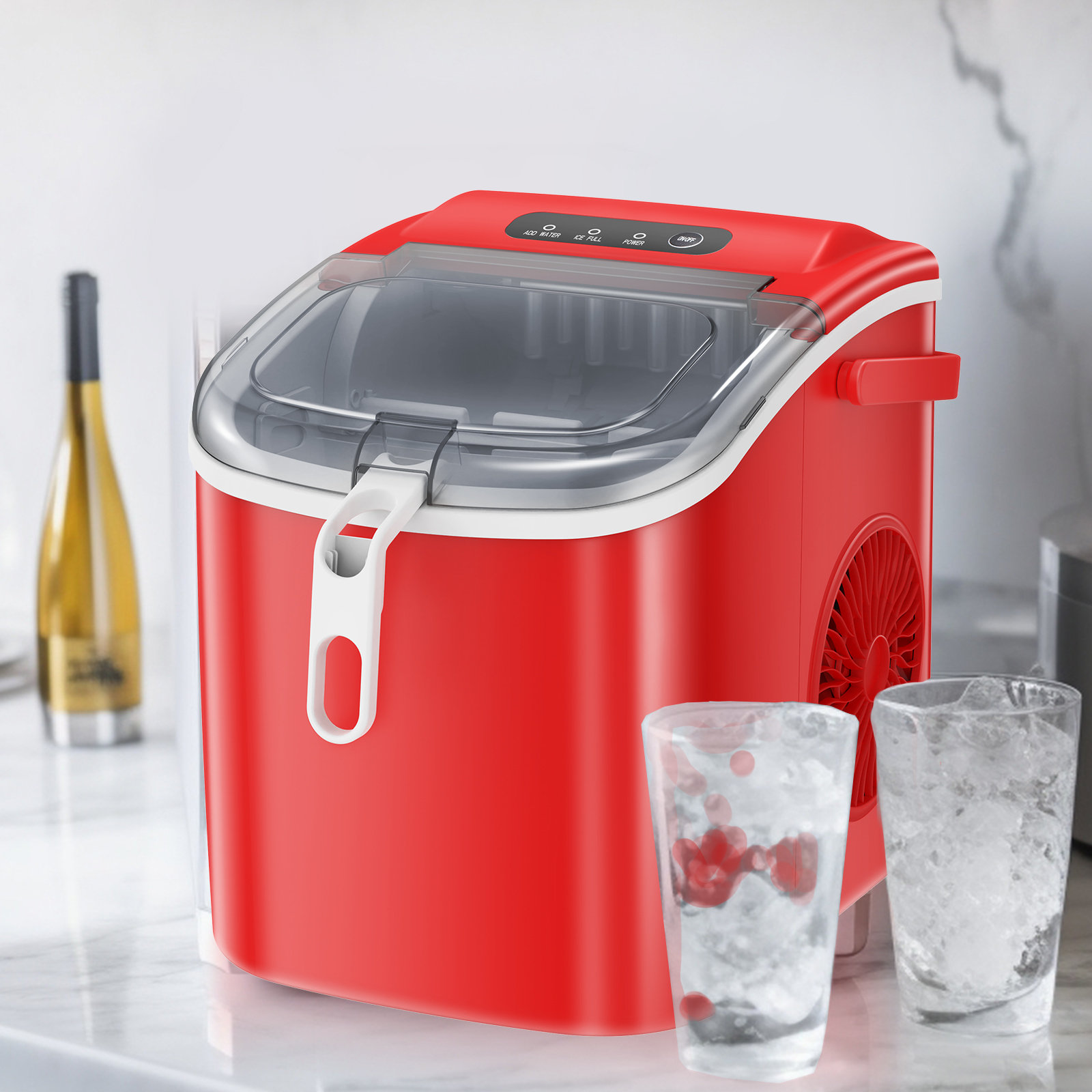 Antarctic Star Countertop Ice Maker Portable Ice Machine, Basket Handle ...