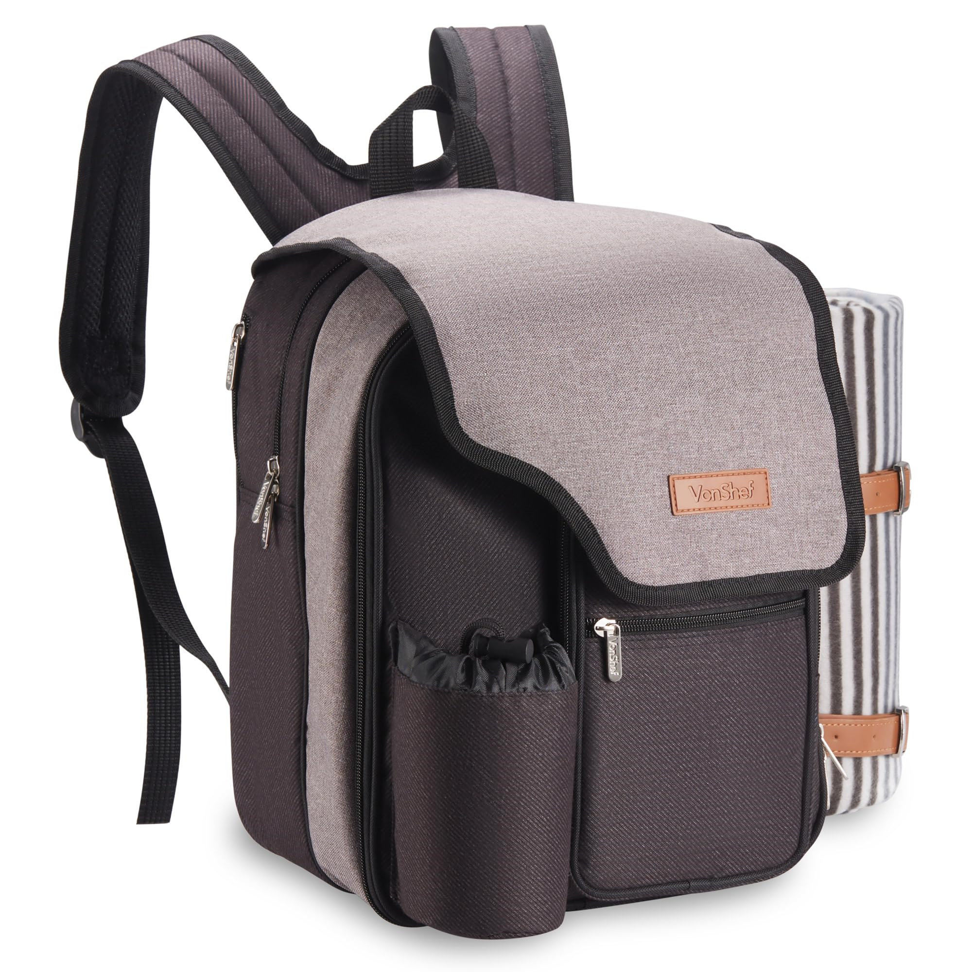 Brayden Studio Picnic Backpack, 2-Person Picnic Bag With Full Dining ...