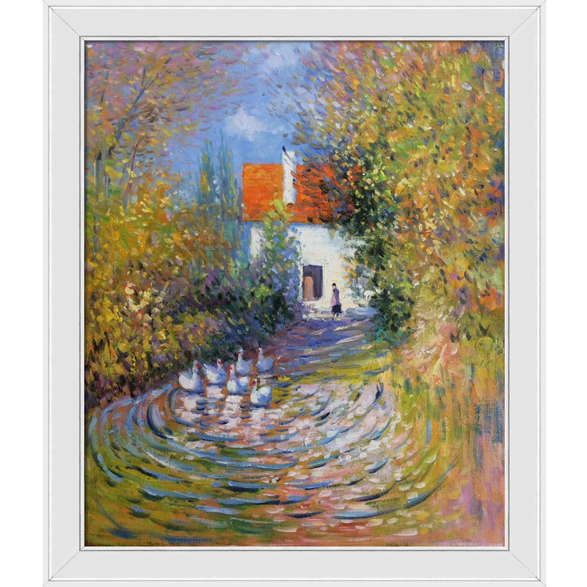 Red Barrel Studio® Geese In The Creek Framed On Canvas by Claude Monet ...