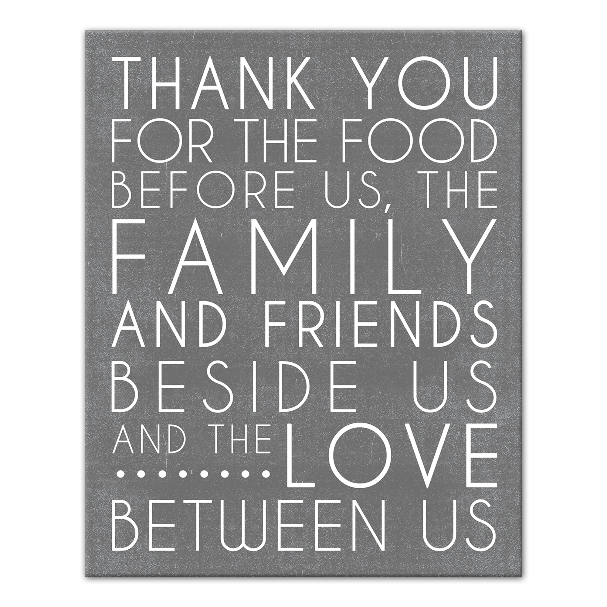 Ebern Designs Food Blessing Prayer Gray - Wrapped Canvas Textual Art ...