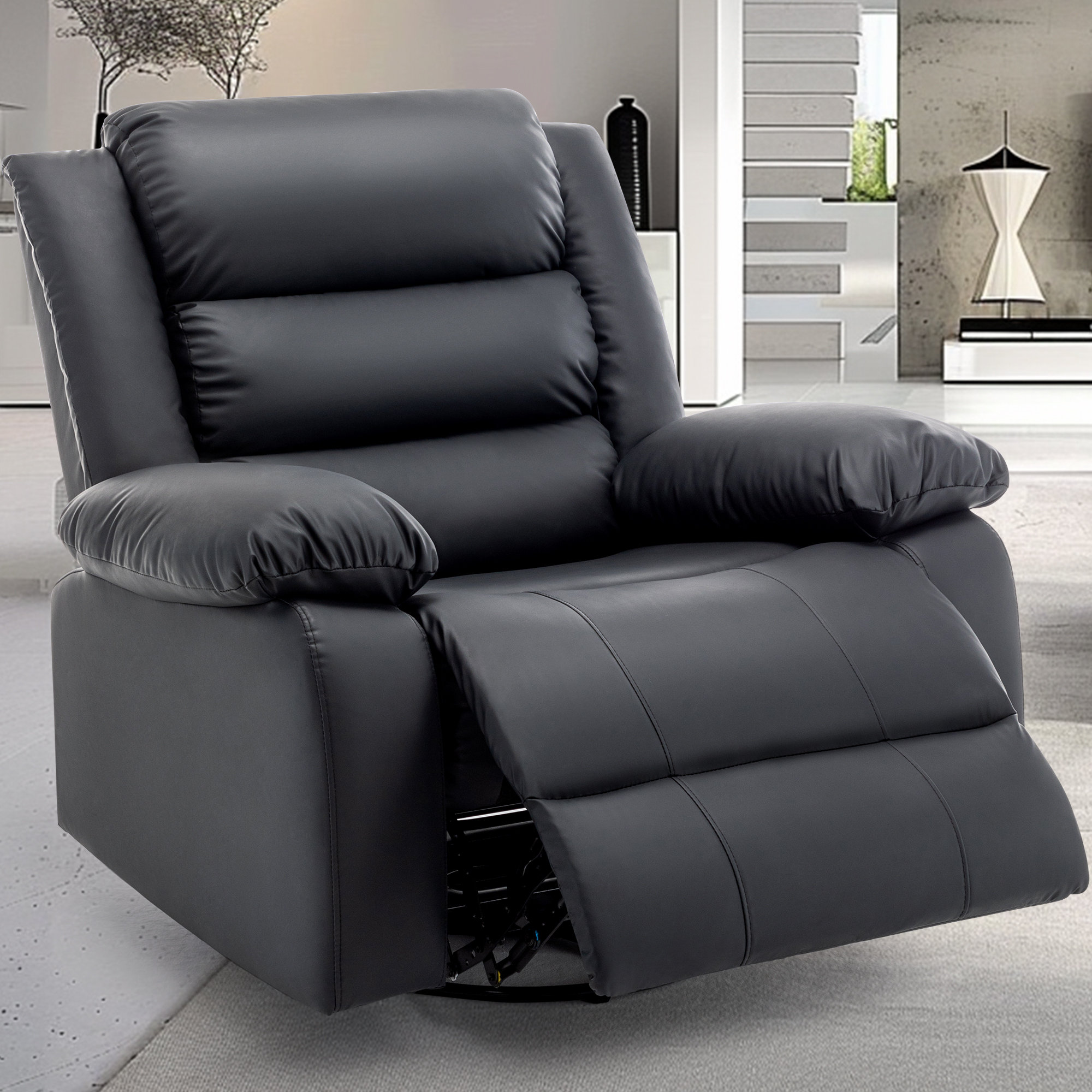 Ebern Designs Ellisse Recliner Chair, Wide Rocker Chair, Rocking Chair ...