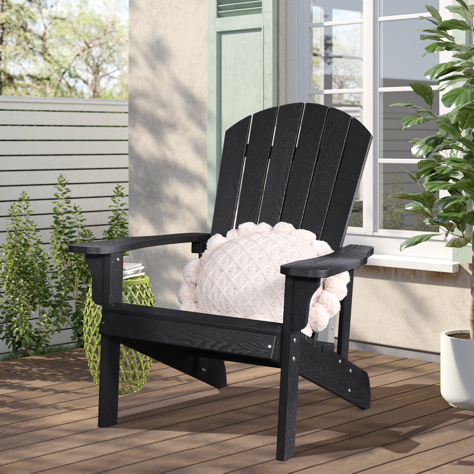 Highland Dunes Weather-Resistant Outdoor Adirondack Chairs, Patio Hips ...