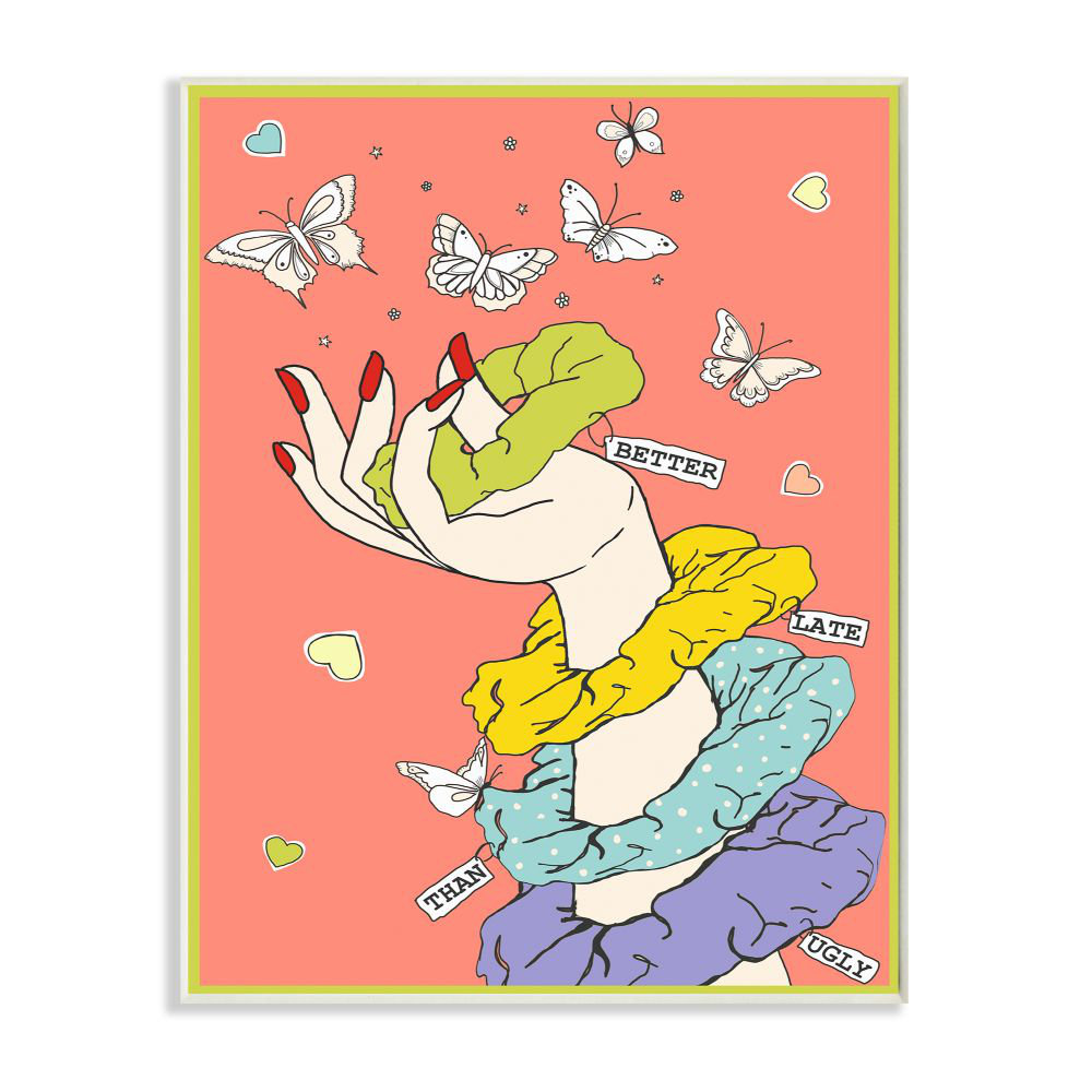 Stupell Industries Better Late Than Ugly Funny Girls Fashion Hair ...