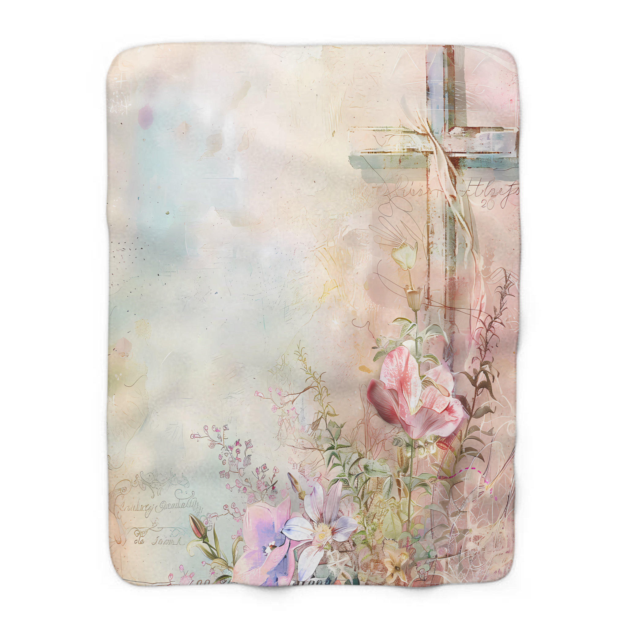 MentionedYou Pastel Cross Symphony - 1 Piece Premium Sherpa Blanket ...