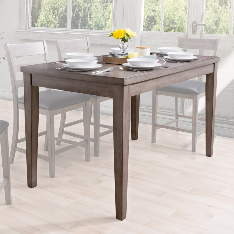 Gracie Oaks Benigni Solid Wood Base Counter Height Dining Table ...