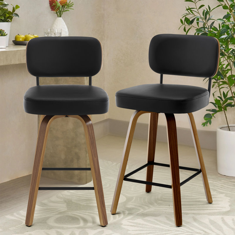 Corrigan Studio® Logreira Swivel Upholstered Counter & Bar Height Stool ...