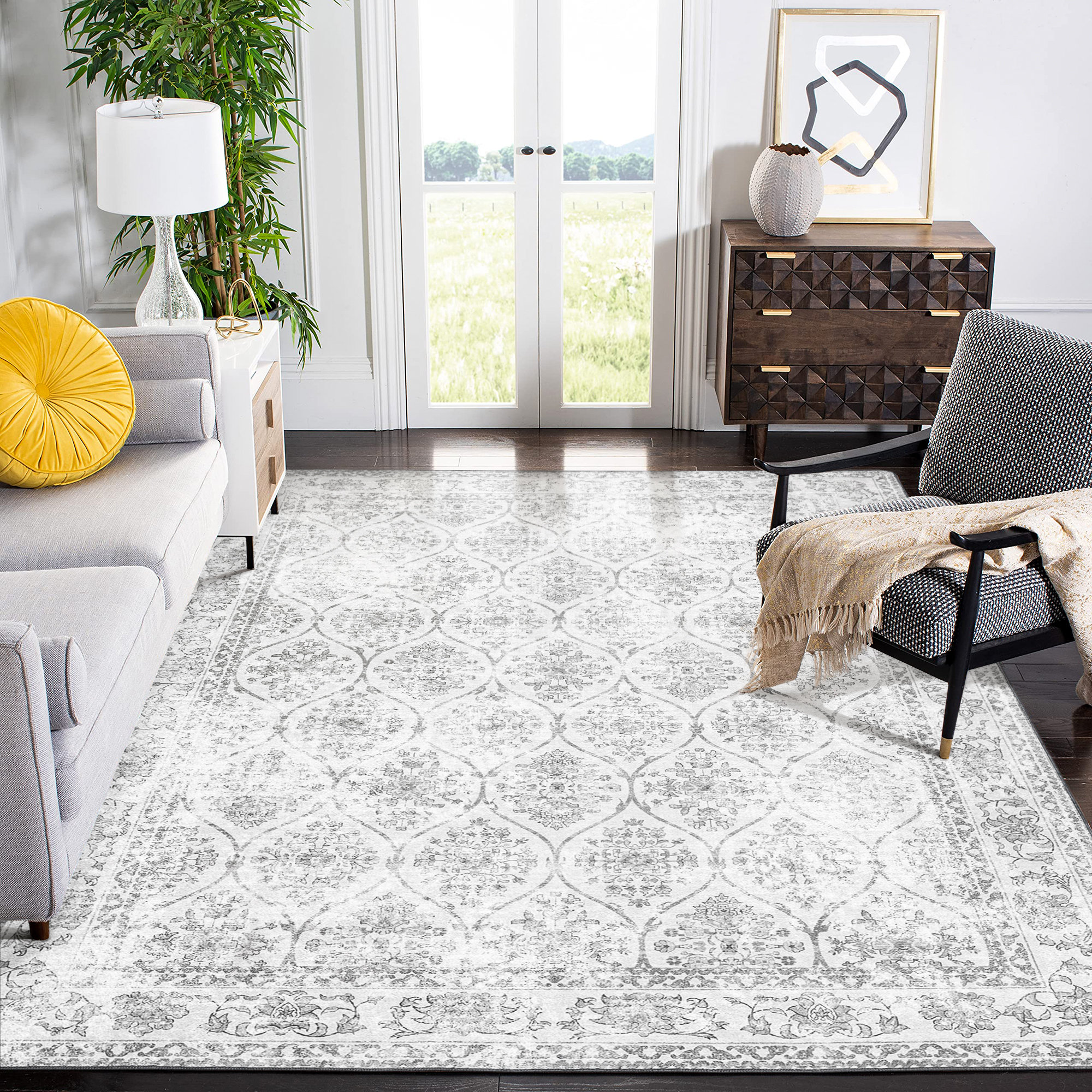 Bungalow Rose Aborn Area Rug for Living Room Machine Washable Rugs Non ...