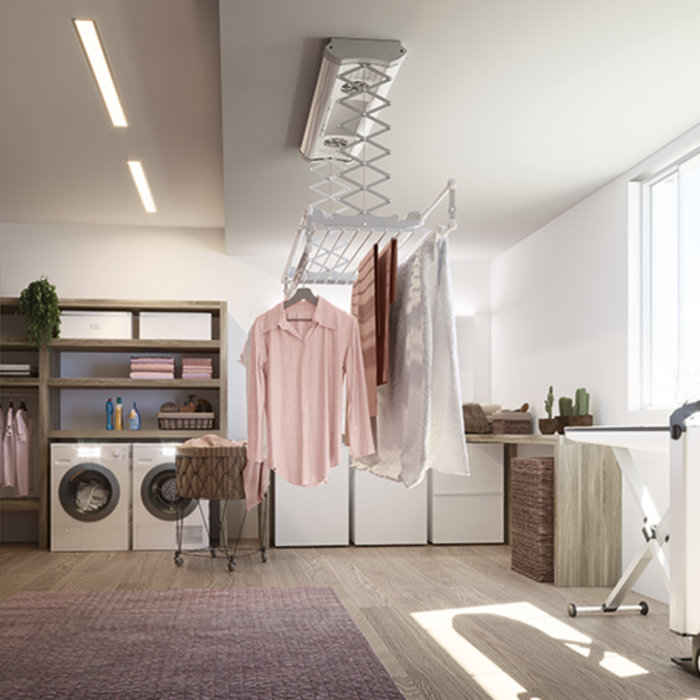 Rebrilliant Ceiling-Mounted Clothes Drying Rack, Vertical Retractable ...