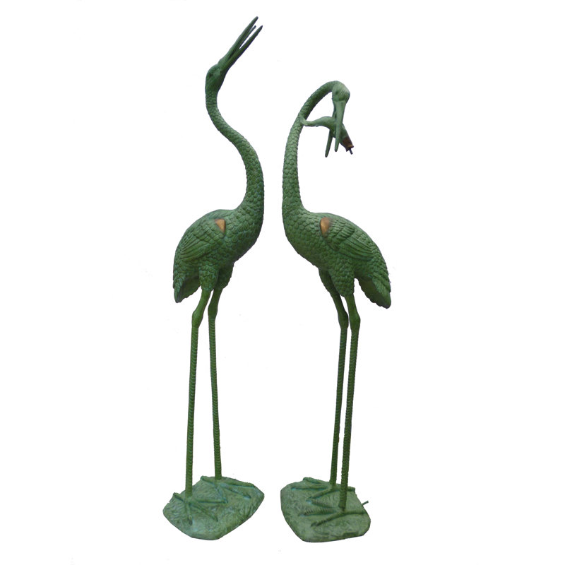 Rosecliff Heights Enrique Pair Of Crane Statue | Wayfair