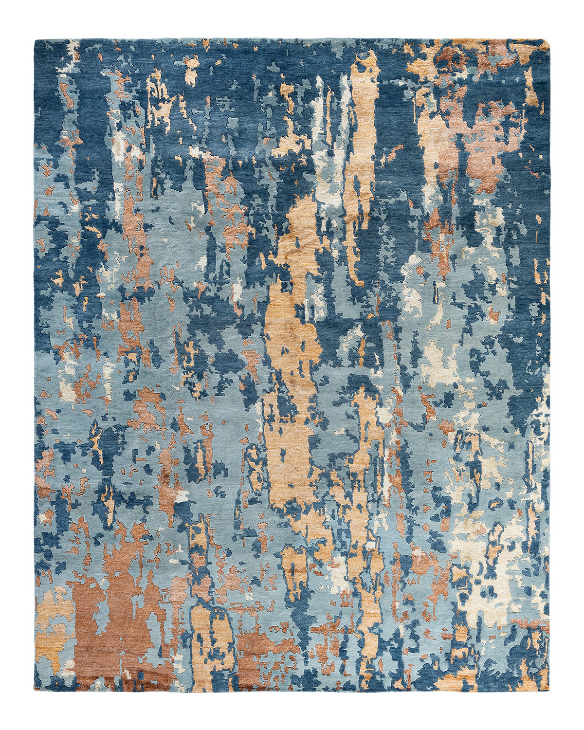 Solo Rugs Modern One-of-a-Kind Hand-Knotted Area Rug - Blue, 8' 1" x 10 ...