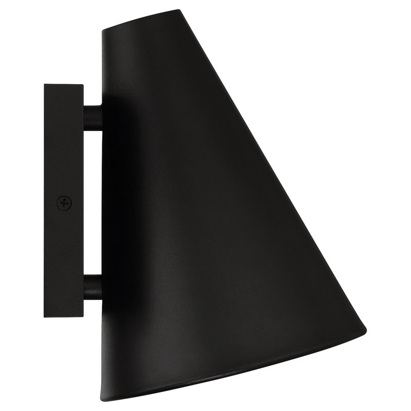 Orren Ellis Hemani Outdoor LED Wall Mount - Square Backplate - Cone ...
