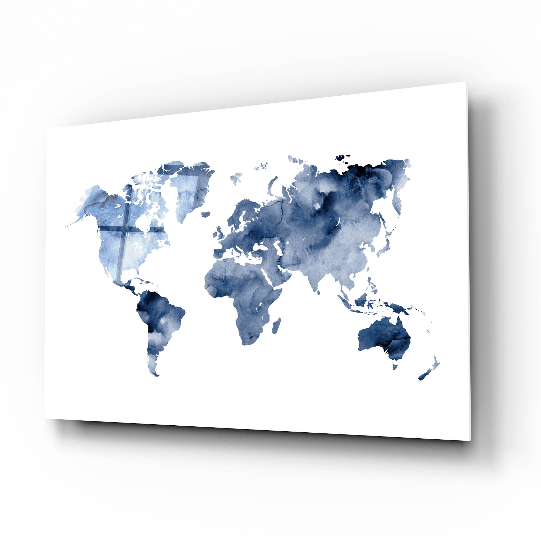 Epic Art 'Indigo World Map' by Brandon Wong Acrylic Glass Wall Art ...