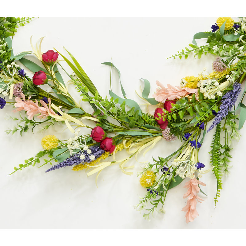 Primrue 69" Wild Artificial Multicolor Spring Flower Garland | Wayfair