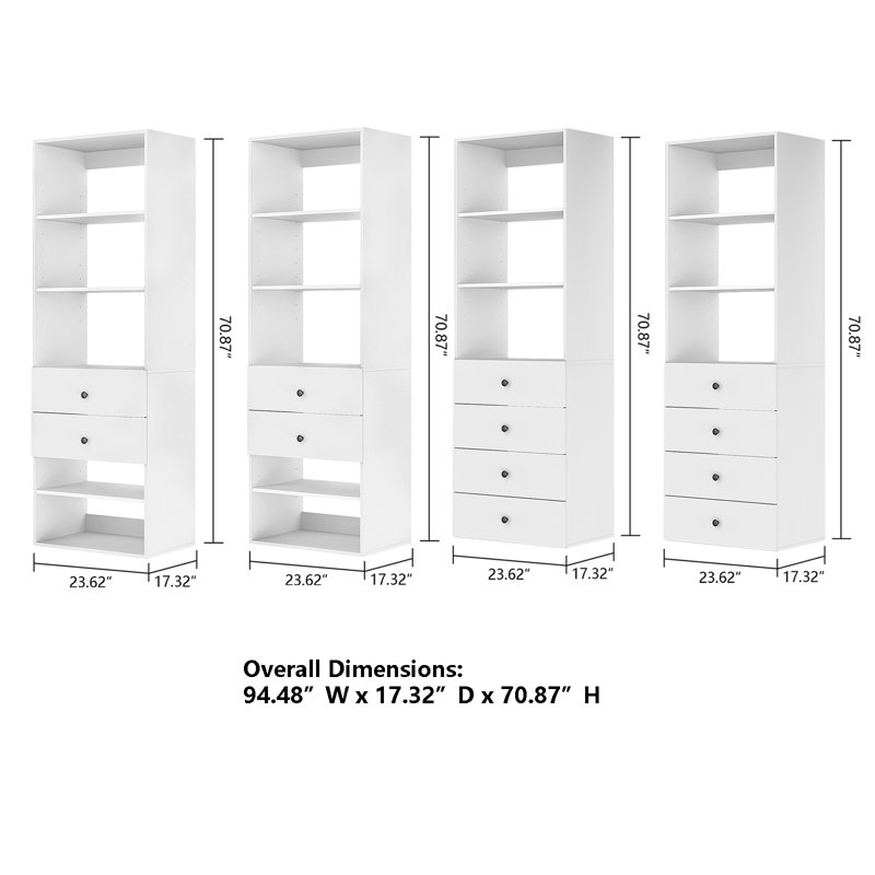 Hokku Designs White Closet Organzier System,Modular Closet System For ...