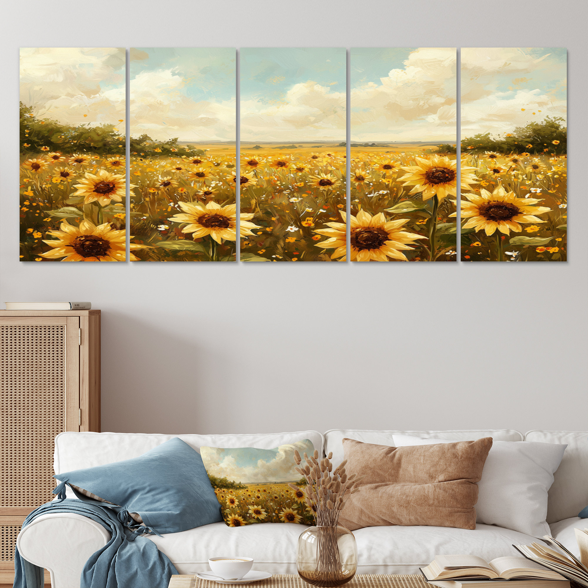 August Grove® Domiziano - - Sunflowers Wall Decor - - Tr Traditional ...