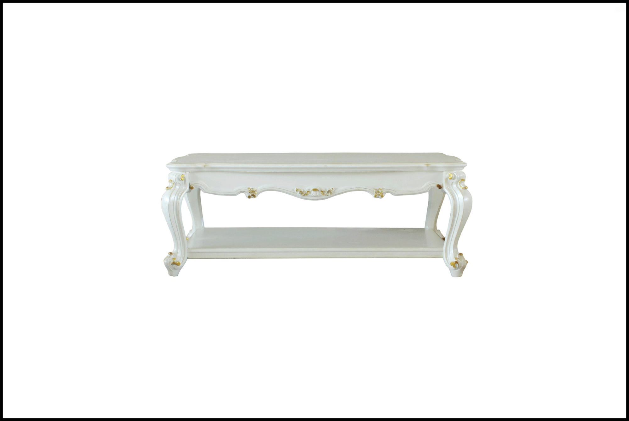 Bloomsbury Market Antique Pearl Coffee Table With Bottom Shelf ...