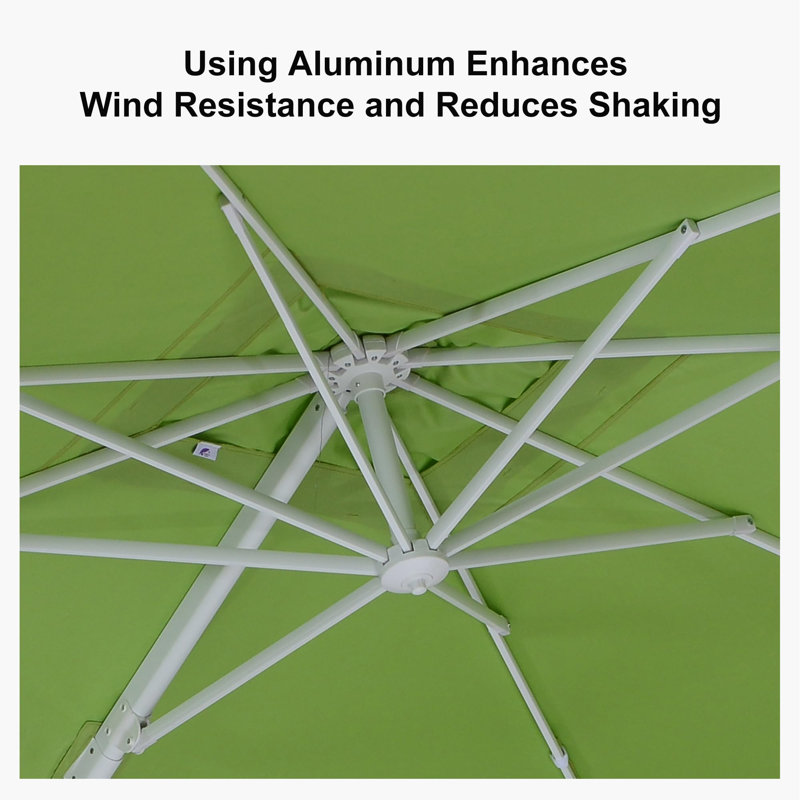 Arlmont & Co. Outdoor White Pole 120'' Square Offset Cantilever ...