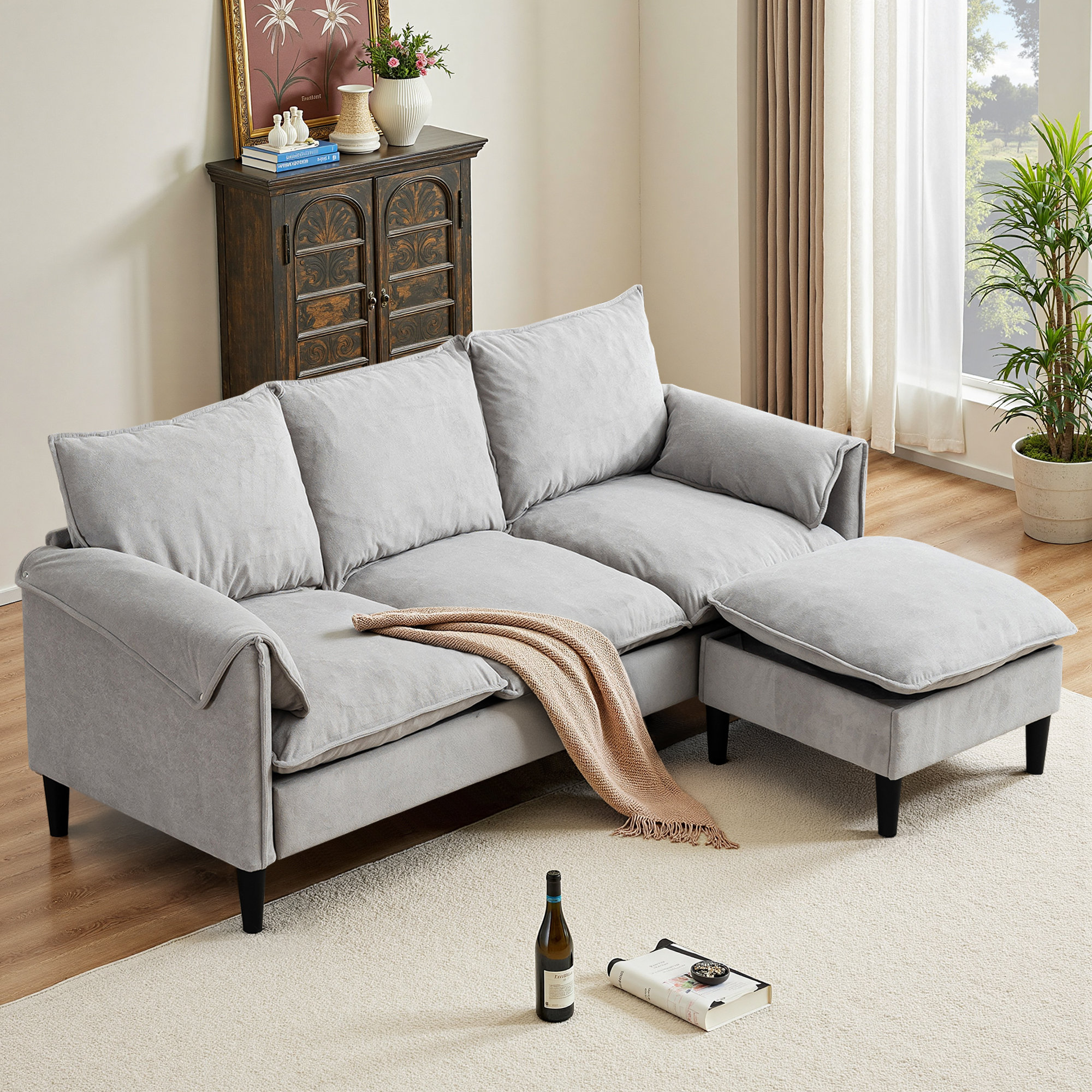 George Oliver Sectional Sofa Couches For Living Room, Small Space Couch ...