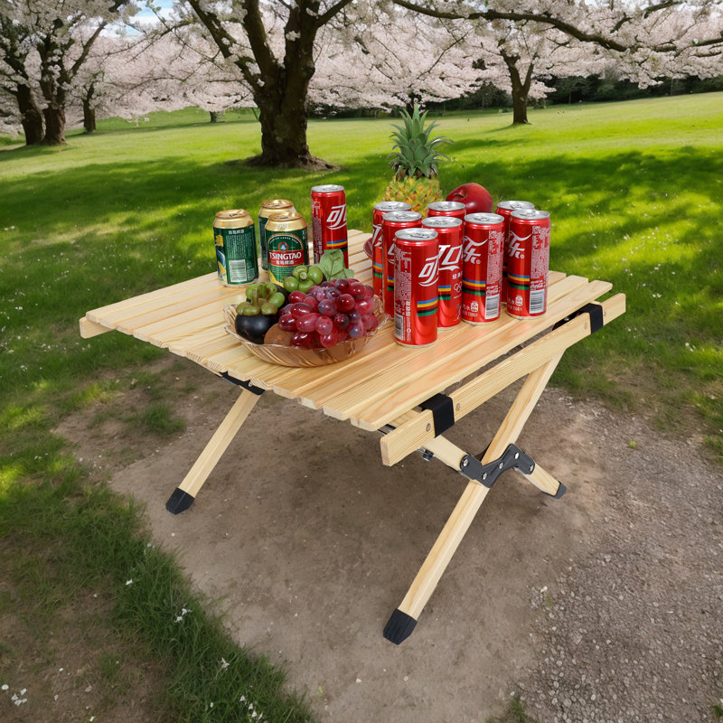 Arlmont & Co. Wood Outdoor Foldable Table | Wayfair