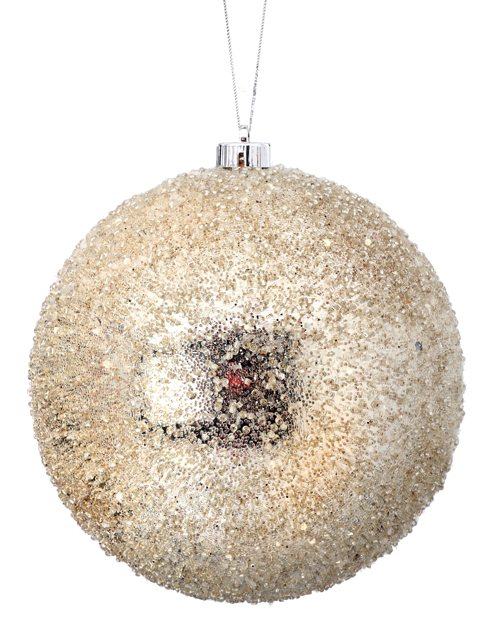 Everly Quinn 8" Iced Metallic Ball Ornament | Wayfair