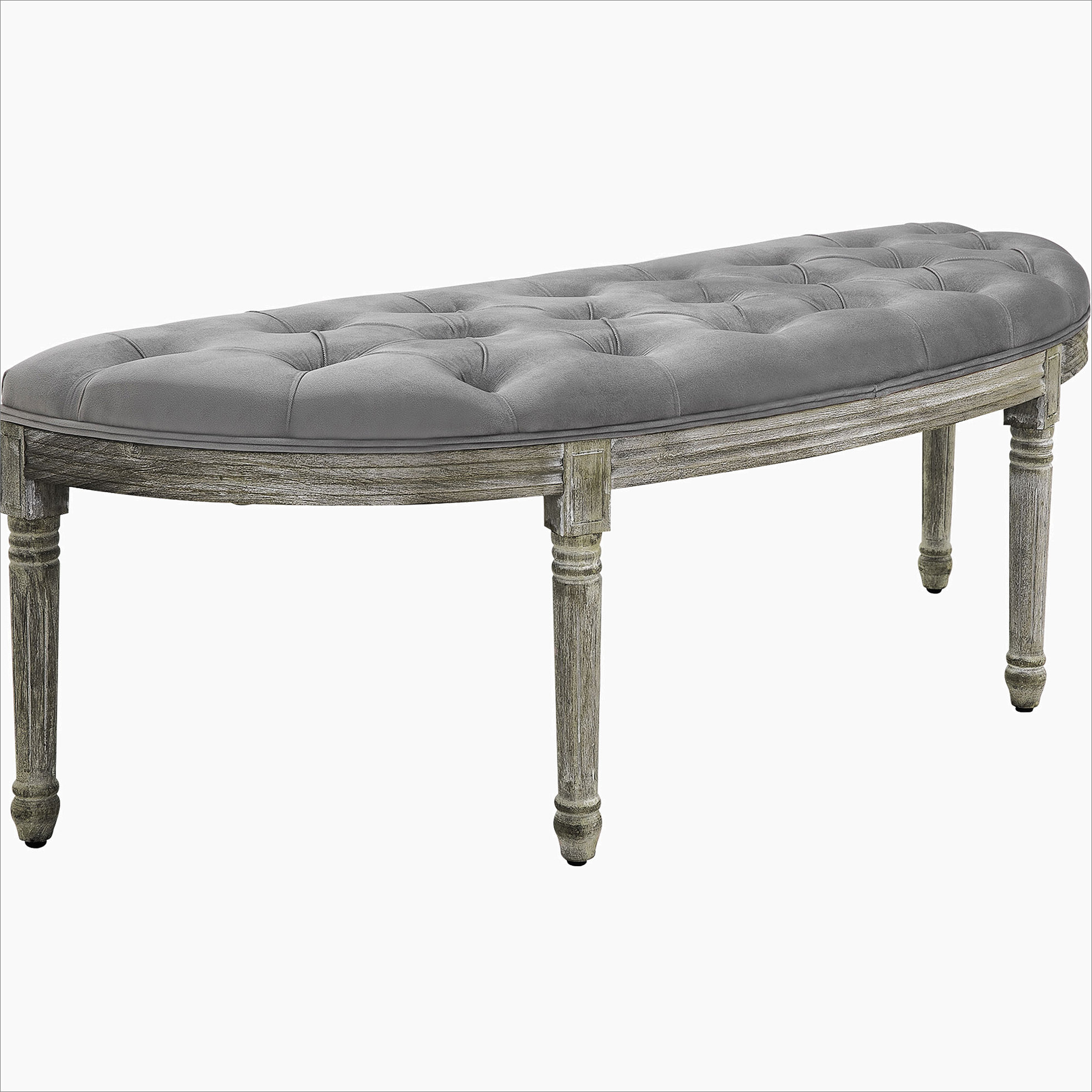 House of Hampton® Vintage Semi-Circle End of Bed Bench, Upholstered ...